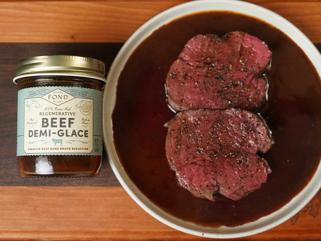 Filet Mignon with Red Wine Demi-Glace – FOND Bone Broth Tonics