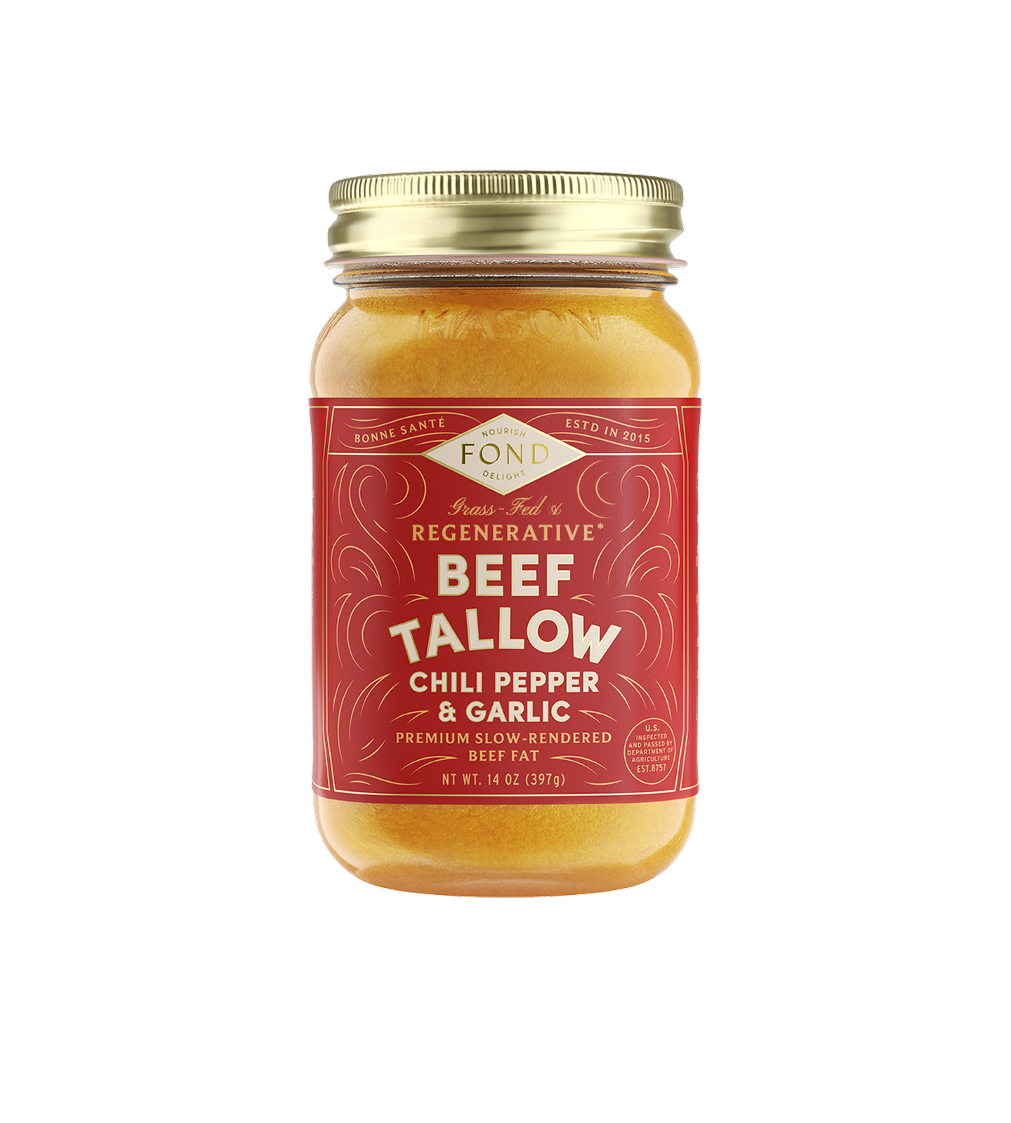 Grass-Fed & Finished Beef Tallow - Chili Pepper & Garlic – FOND Bone ...