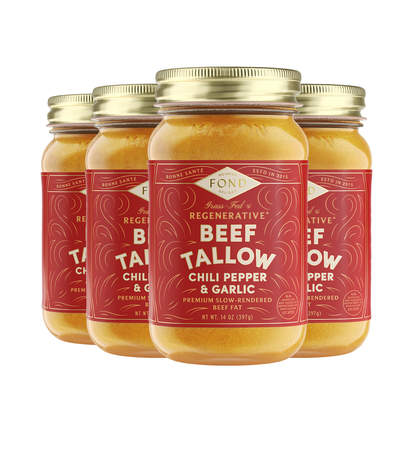 Grass-Fed & Finished Beef Tallow - Chili Pepper & Garlic – FOND Bone ...